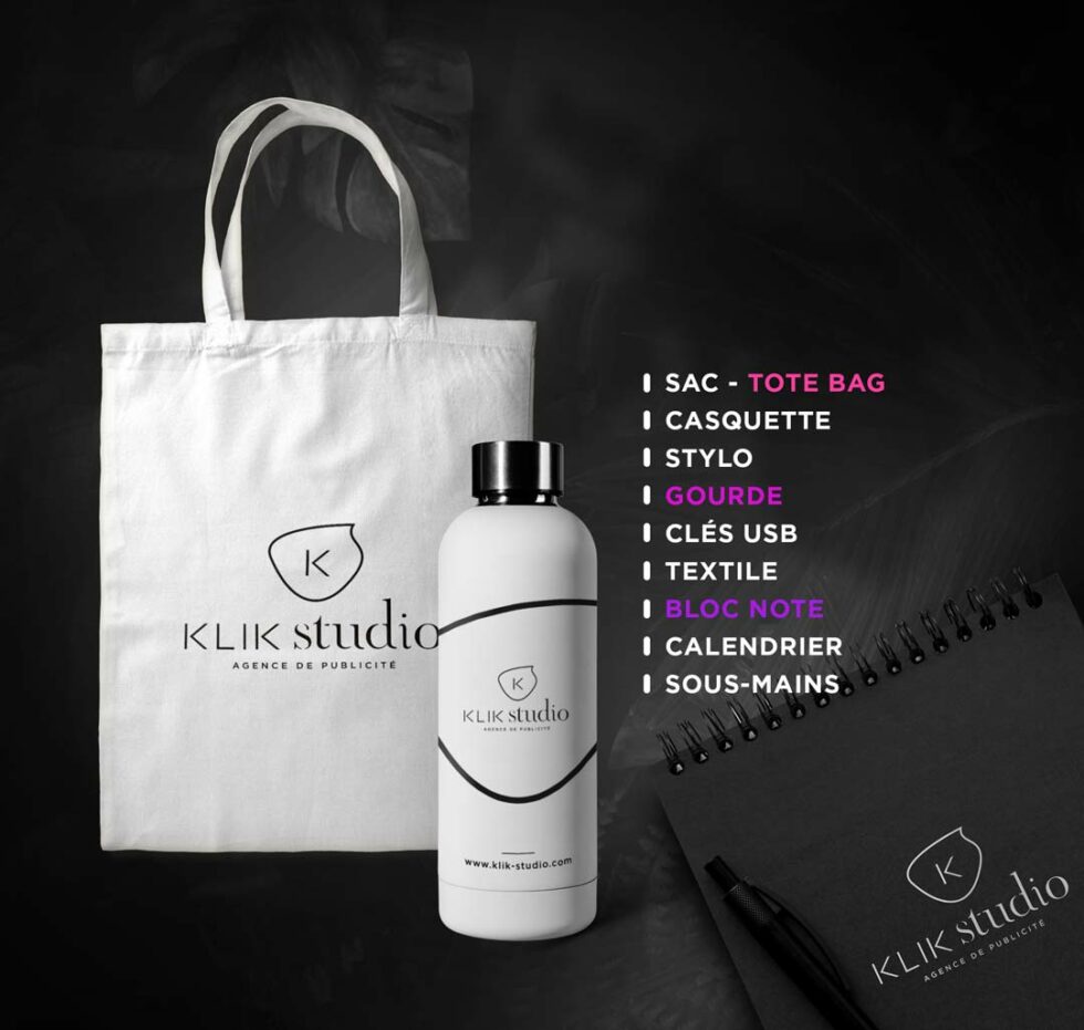 Objets publicitaires personnalisés à Caen - Klik Studio.